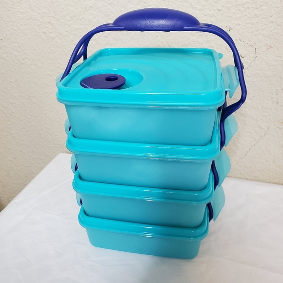 Tupperware | Kitchen | Tupperware Blue Toppers New | Poshmark